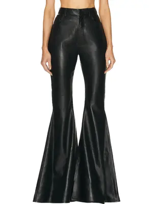 Alaïa Leather Flare Pant - Noir Alaia