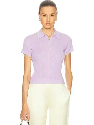 Guest In Residence Shrunken Polo Top - Dusk