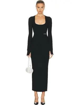 Alaïa Long Sleeve Dress - Noir Alaia