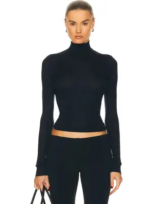 Sprwmn Mock Neck Top - Inkwell