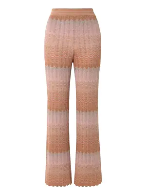 Missoni Striped Metallic Crochet-knit Straight-leg Pants - Multi