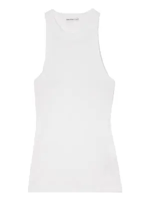 JAMES PERSE Ribbed Stretch-supima Cotton Tank - White