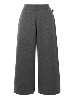 Loewe Cropped Cashmere Wide-leg Pants - Gray