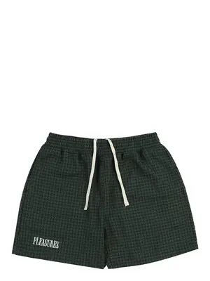 PLEASURES Intercept Houndstooth Shorts - Green
