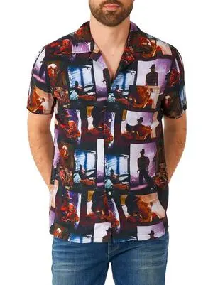 Opposuits Nightmare On Elm Street Short Sleeve Button-up Shirt - Black