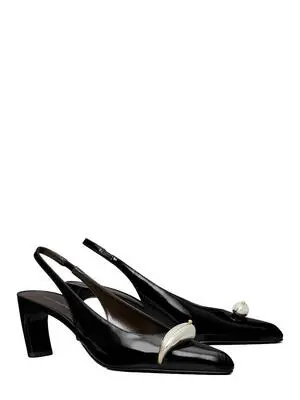 Tory Burch Pierced Slingback Heel Perfect Black/silver