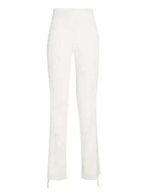 DION LEE Ribbed Flared Pants - Ivory