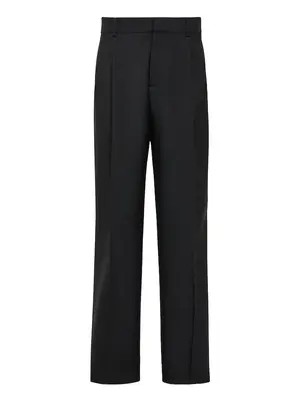 Versace Wool Straight Pants - Black