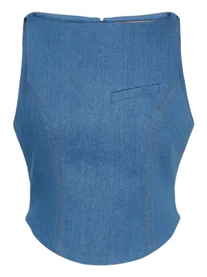 AYA MUSE Colia Denim Top - Blue