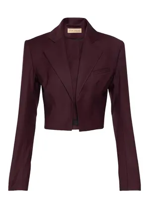 AYA MUSE Sylva Cropped Blazer - Burgundy