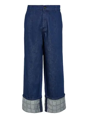 JW Anderson Turn Up Wide-leg Jeans - Blue