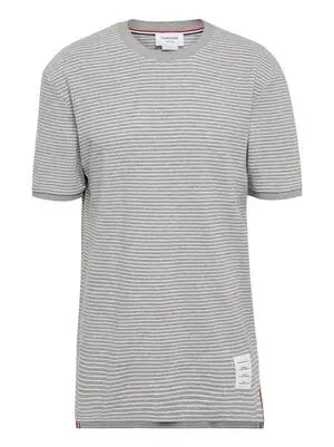 Thom Browne Striped Cotton Jersey T-shirt - Grey