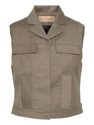 AYA MUSE Mia Wool Crop Top - Grey