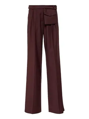 AYA MUSE Sylvia Mid-rise Straight Pants - Burgundy
