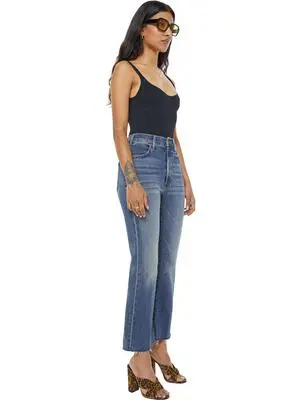 MOTHER Petites The Lil Hustler Ankle Fray Jeans - Blue