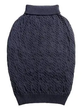 Shinola Cable Knit Turtleneck Sweater Navy