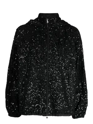 Dice Kayek Sequin-embellished Bomber Jacket - Black
