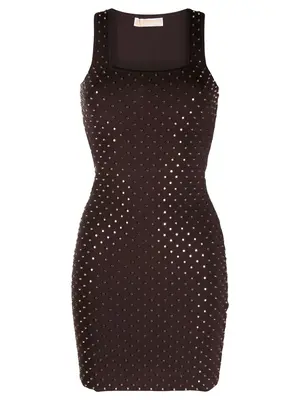 Michael Kors Stud-embellished Sleeveless Minidress - Brown