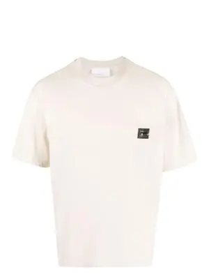 Neil Barrett Patch-detail Cotton T-shirt - Neutrals