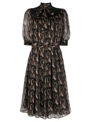 Etro Paisley-print Mini Dress - Black