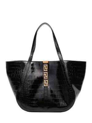 Versace Greca Goddess Large Tote Bag - Black