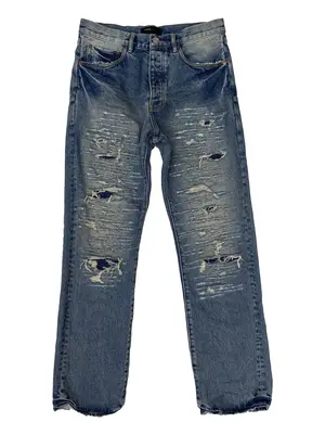PURPLE BRAND Vintage Laser Repair Straight-leg Jeans - Blue