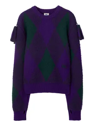 Burberry Diamond-pattern Wool Jumper - Purple