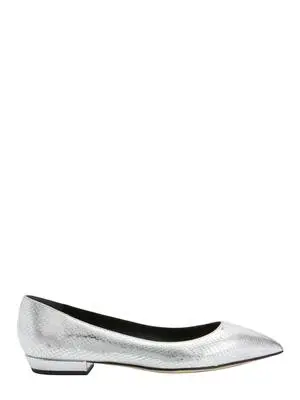 GIUSEPPE ZANOTTI Dhalia Snakeskin-effect Ballerina Shoes - Silver