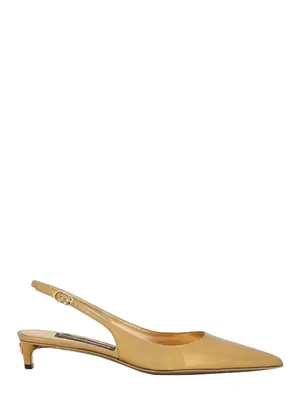 Dolce & Gabbana Lollo 30mm Leather Pumps - Gold