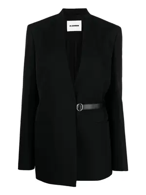 JIL SANDER Jil Sander Collarless Belted Blazer