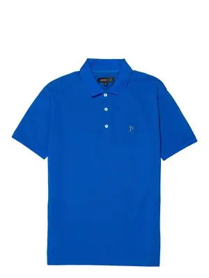 PURPLE BRAND Logo-plaque Piqué Polo Shirt - Blue