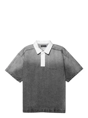 PURPLE BRAND Logo-embossed Cotton Polo Shirt - Grey