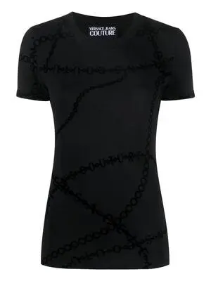 Versace Graphic-print Crew-neck T-shirt - Black