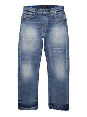 PURPLE BRAND Distressed Straight-leg Jeans - Blue