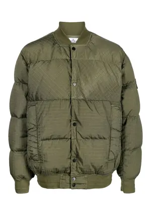 Stone Island Compass-motif Puffer Jacket - Green