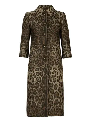 Dolce & Gabbana Leopard-print Coat - Brown