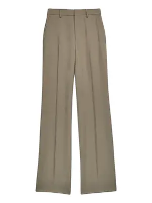 Ami Wide-leg Virgin Wool Trousers - Neutrals