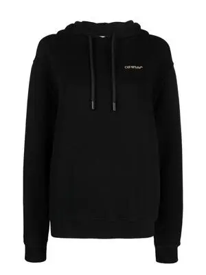 Off-White Diag Stripe-print Cotton Hoodie - Black