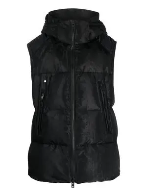 Y3 Graphic-print Padded Gilet - Black