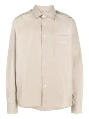 Axel Arigato Flow Logo-embroidered Shirt - Neutrals
