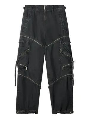 Off-White Zip Denim Cargo Pants - Grey