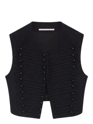 Stella McCartney Braided Cropped Waistcoat - Black