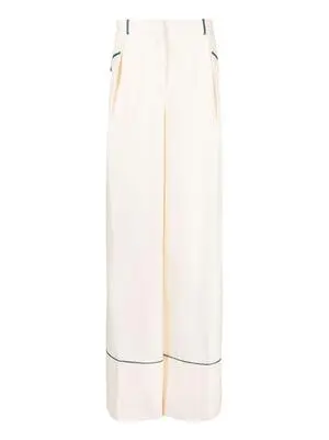 Bally Contrast-piping Silk Pyjama Trousers - White