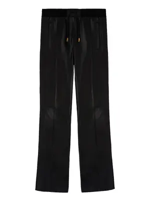 Palm Angels Logo-tape Leather Track Pants - Black