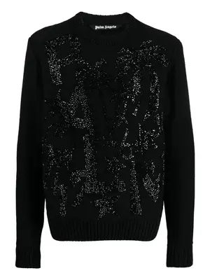 Palm Angels Crystal-embellished Jumper - Black