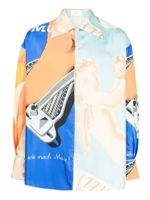 Bally Abstract-print Panelled Shirt - Multicolour