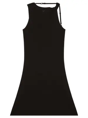 COURREGES Strap-detail Jersey Minidress - Black
