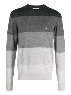 MANUEL RITZ Logo-embroidered Knitted Jumper - Grey