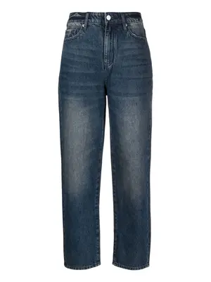 Armani Exchange Distressed Straight-leg Jeans - Blue