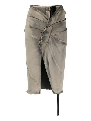 Rick Owens Edfu Front-slit Midi Skirt - Grey